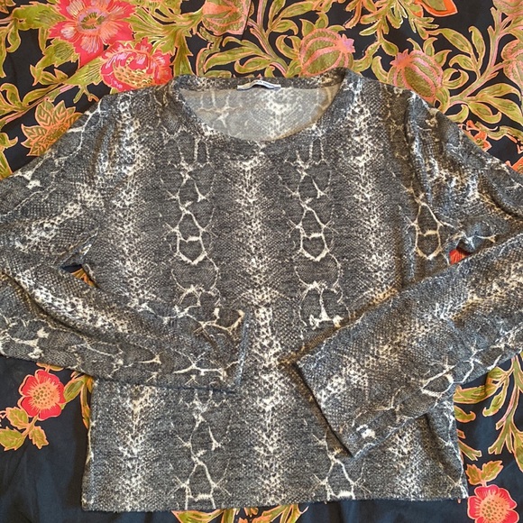 Zara | Tops | Zara Snake Skin Top | Poshmark